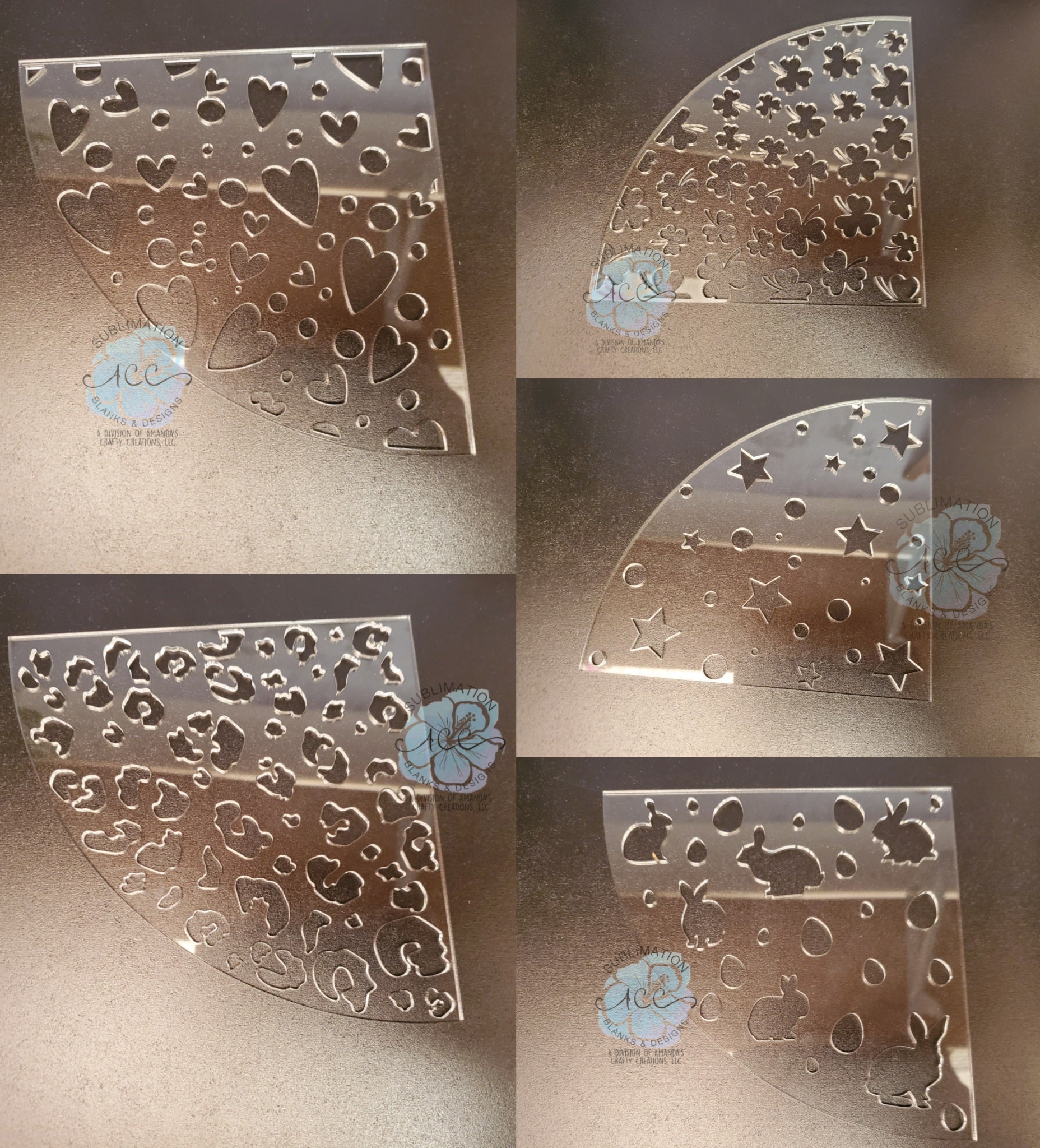 Sleeve stencils, acrylic stencils, acrylic sleeve stencils for bleachi ...