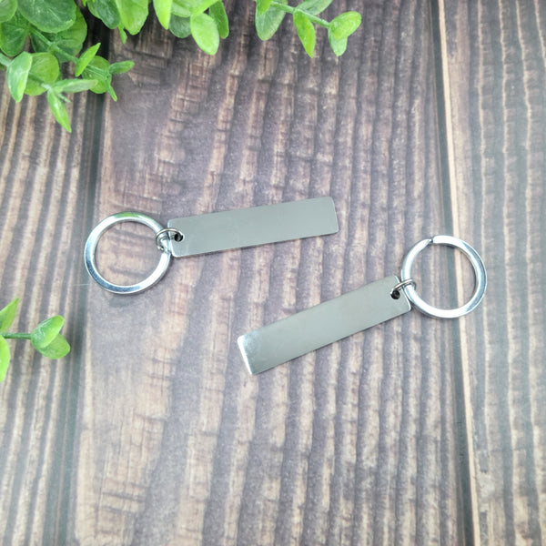 Stainless Steel keychain laser engraving blank, silver keychain blank ...