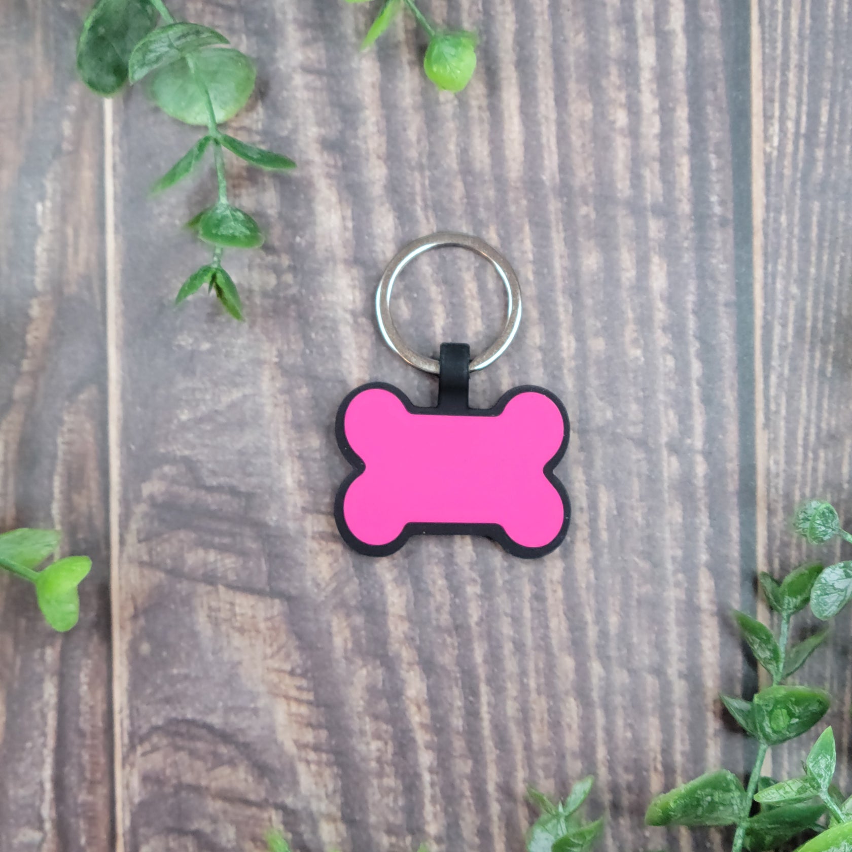 Engraveable silicone pet tag, keychain, double sided silicone pet tag ...