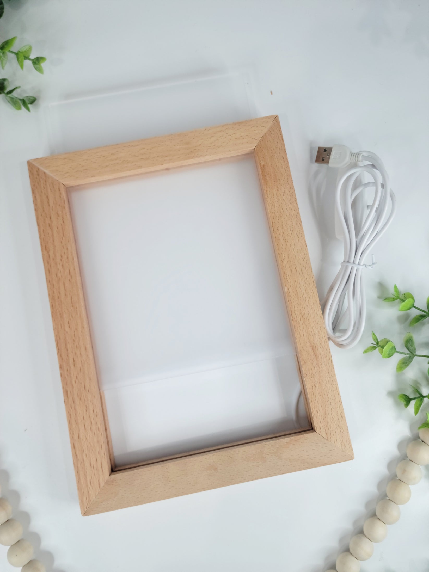 LED Lighted Wood Frame with Acrylic Insert for engraving, RGB LED wood ...